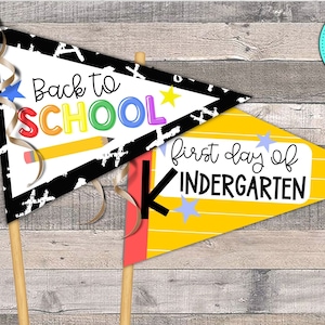 First Day of School Flag, Back to School Printable, First Day of School ...