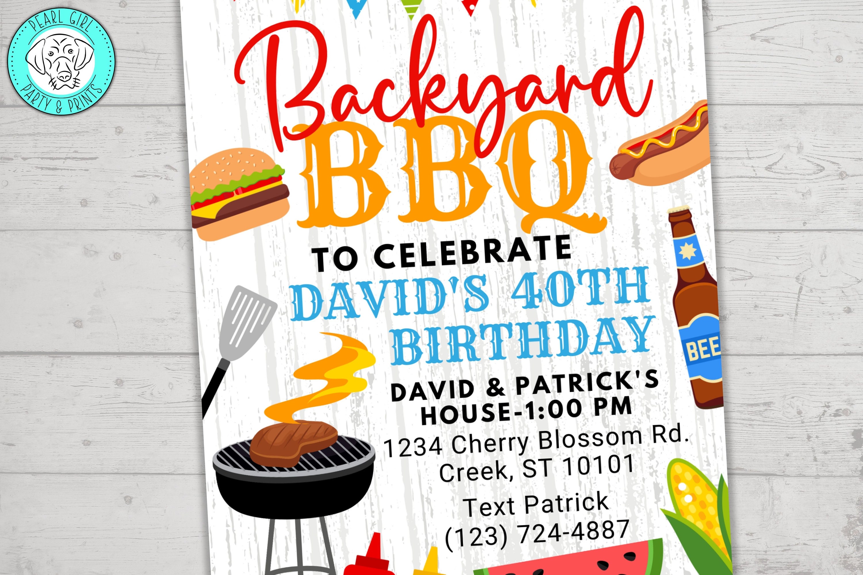 Backyard BBQ Invitation, BBQ Invite, Barbeque Invitation, BBQ Party ...