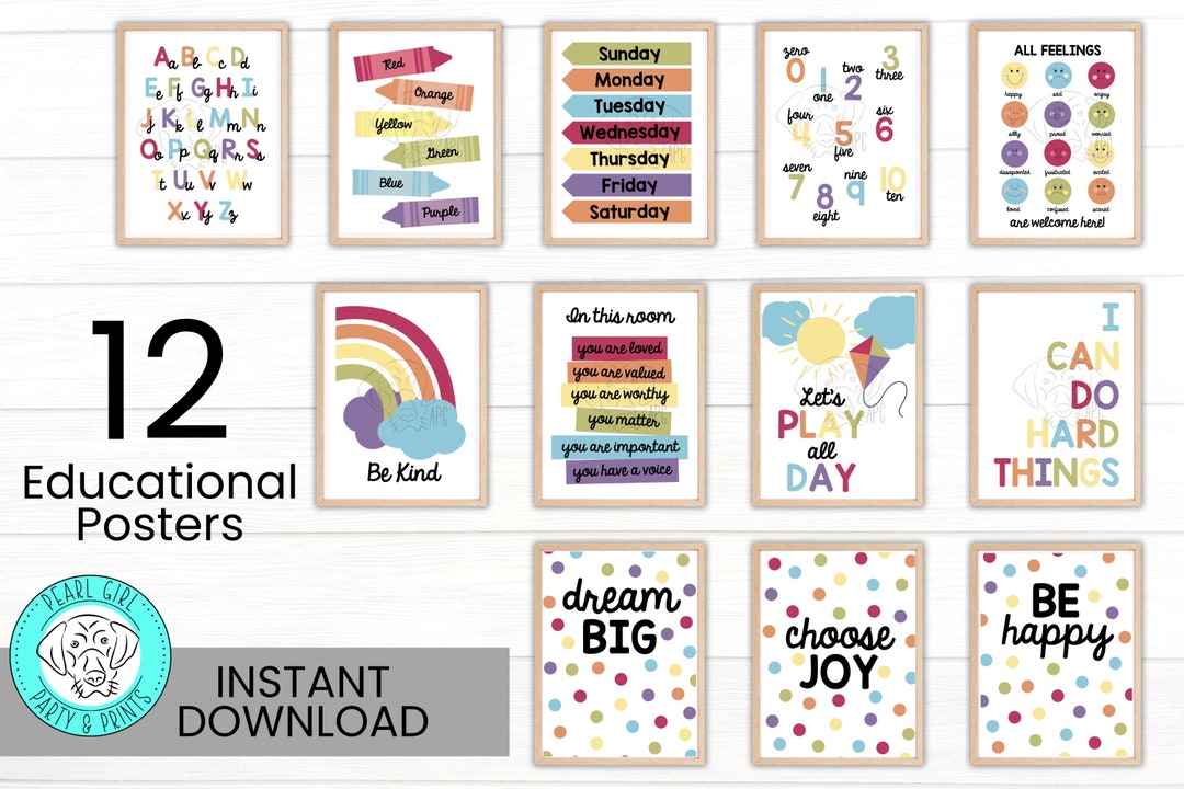 Bohemian Rainbow Educational Posters: Classroom & Nursery Decor ...
