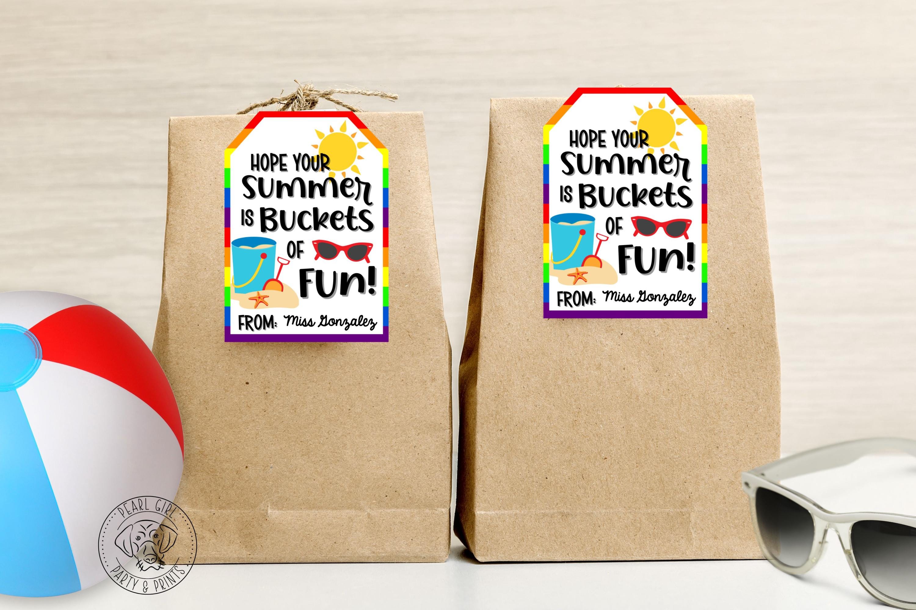 Buckets of Fun Gift Tag, Editable End of School Year Tag, Teacher ...