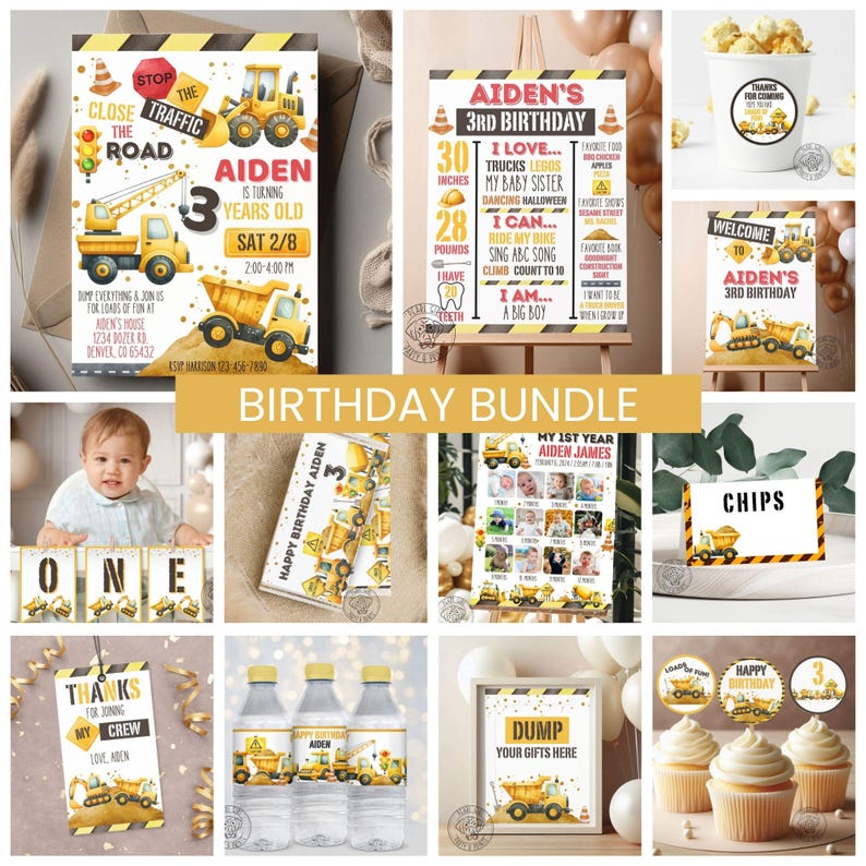 Construction Birthday Sign, Construction Birthday Welcome Sign ...