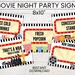 Movie Night Party Signs, Movie Night Birthday, Backyard Movie Night ...
