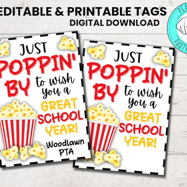 New Year Popcorn Label - Etsy