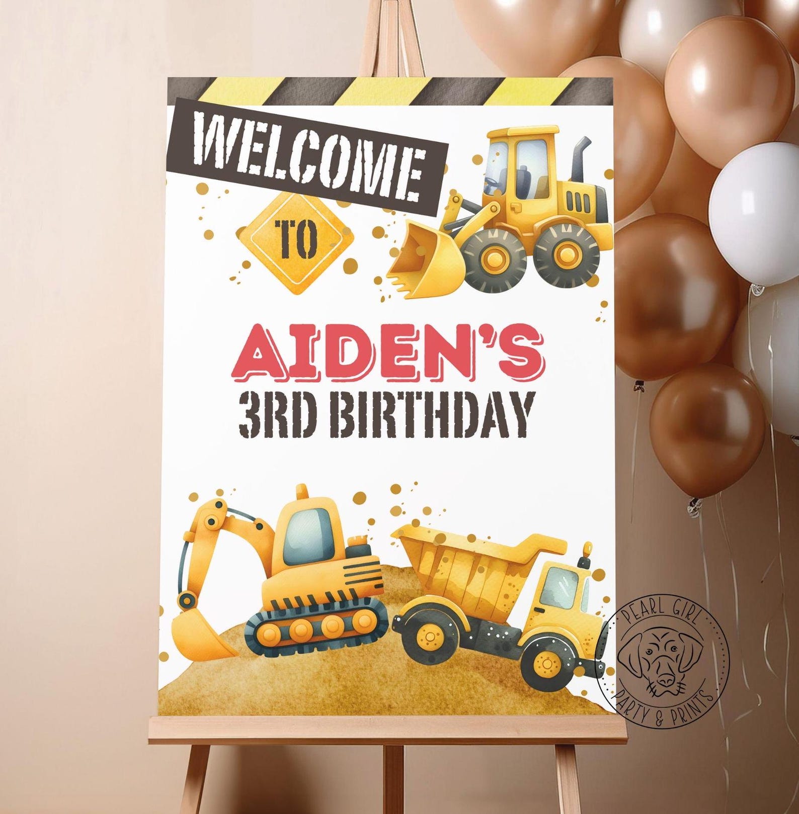 Construction Birthday Sign, Construction Birthday Welcome Sign ...