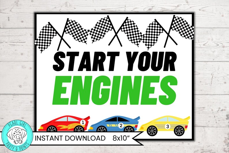 Race Car Party Signs, Race Car Birthday Party Decoration, Car Party ...