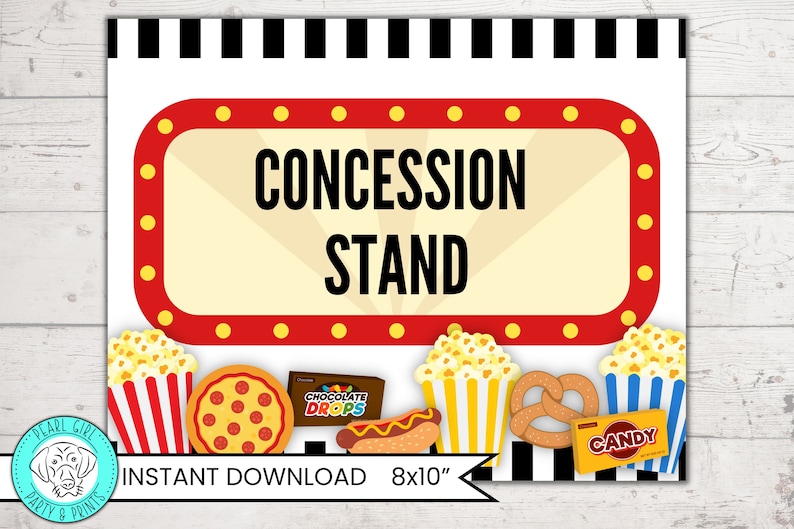 Movie Night Party Signs, Movie Night Birthday, Backyard Movie Night ...