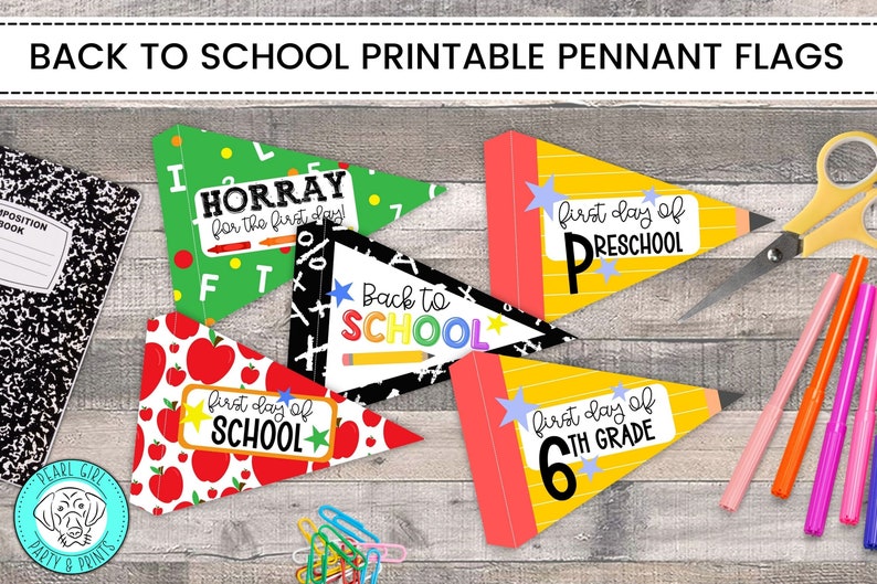 First Day of School Flag, Back to School Printable, First Day of School ...
