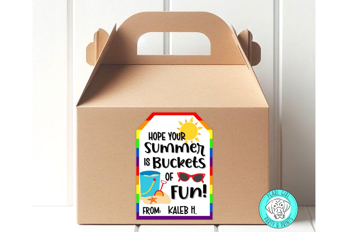 Buckets of Fun Gift Tag, Editable End of School Year Tag, Teacher ...