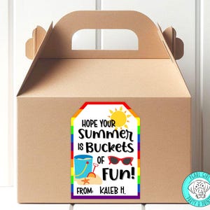 Buckets of Fun Gift Tag, Editable End of School Year Tag, Teacher ...