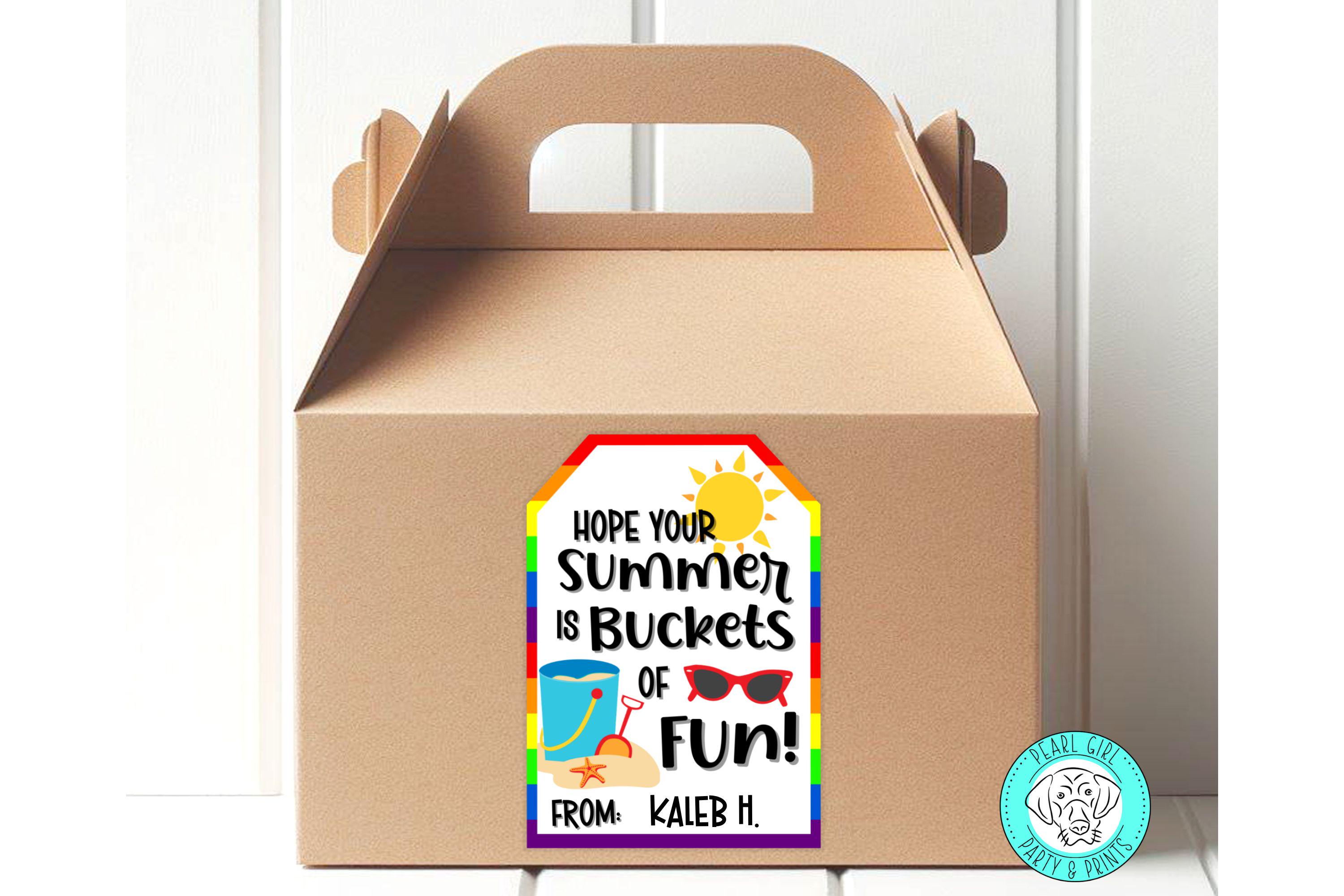 Buckets of Fun Gift Tag, Editable End of School Year Tag, Teacher ...