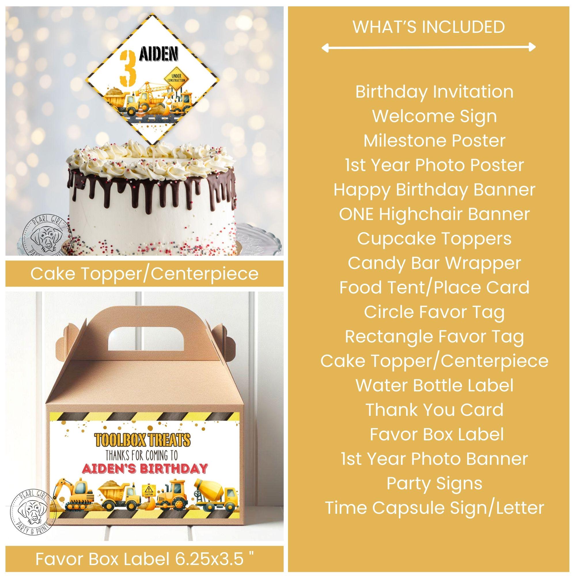 Editable Construction Birthday Party Bundle, Construction Party Favors ...