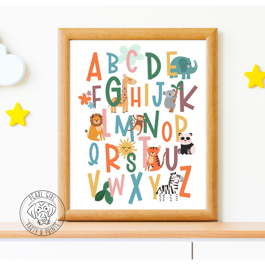 Boho Safari Animal Nursery Prints: Jungle Wall Art Set (digital ...