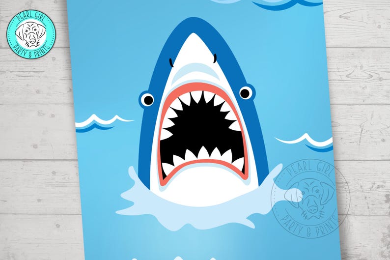 Editable Shark Birthday Invitation: Shark Party, Canva Template ...