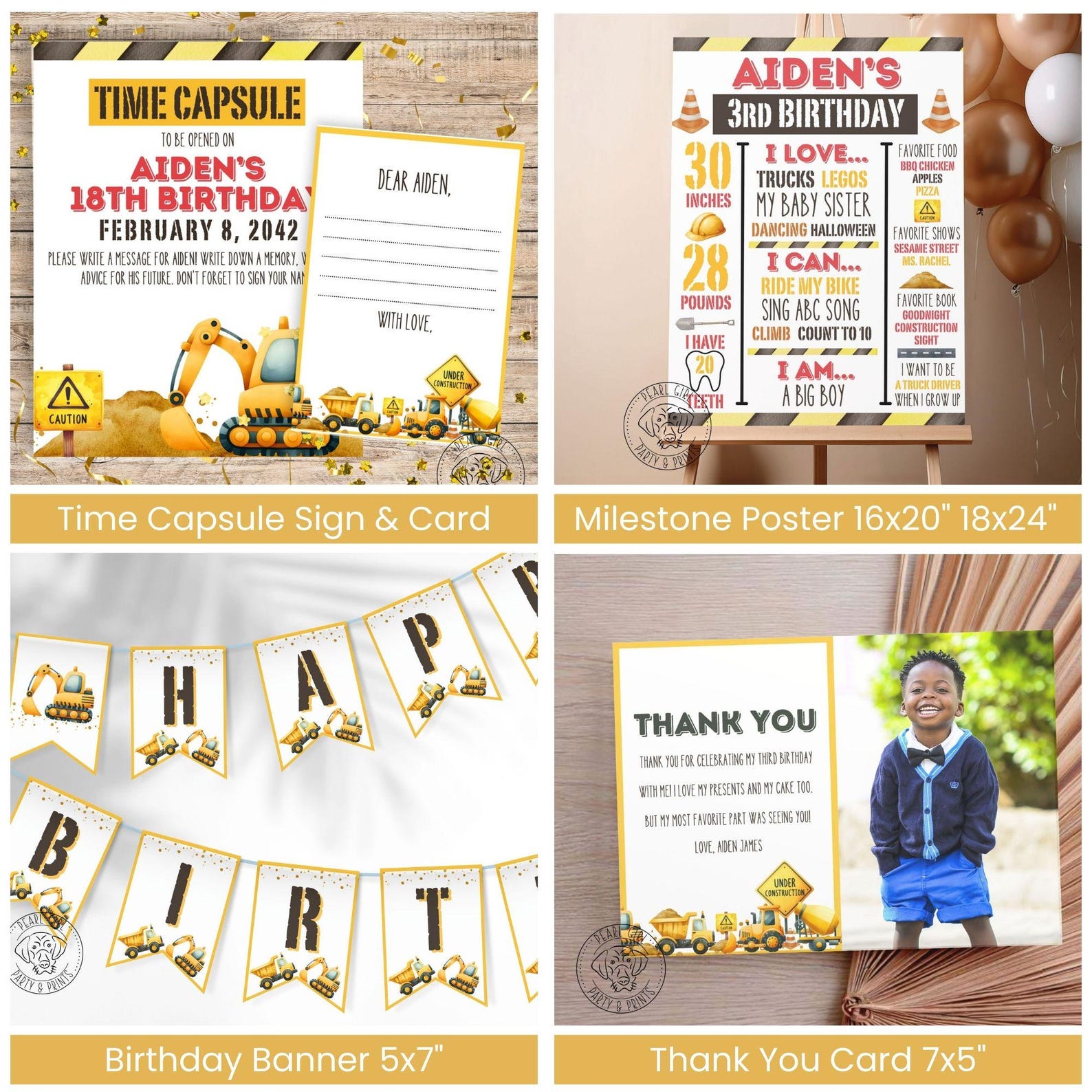 Editable Construction Birthday Party Bundle, Construction Party Favors, Construction Birthday ...