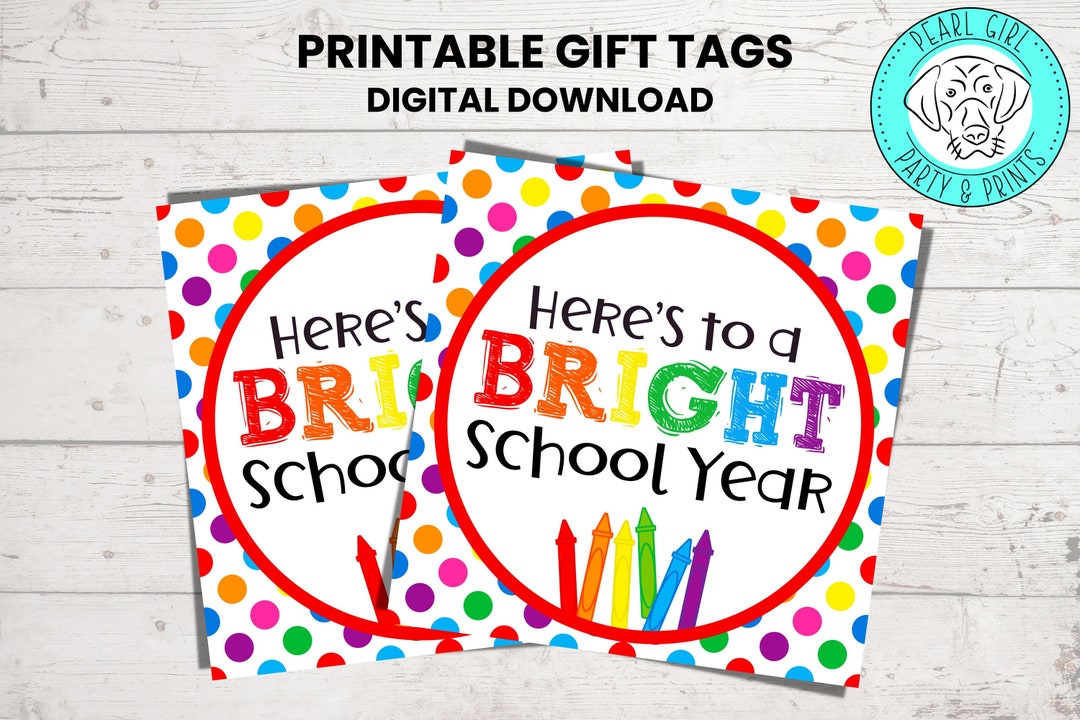 Bright School Year Tag, Back to School Tag, First Day of School ...