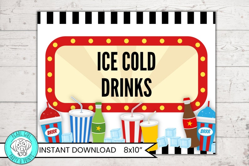 Movie Night Party Signs, Movie Night Birthday, Backyard Movie Night ...