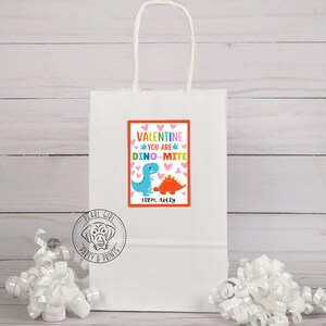 Editable Valentine's Day Tag, Dino-mite Valentine Tag, Kids Valentine ...