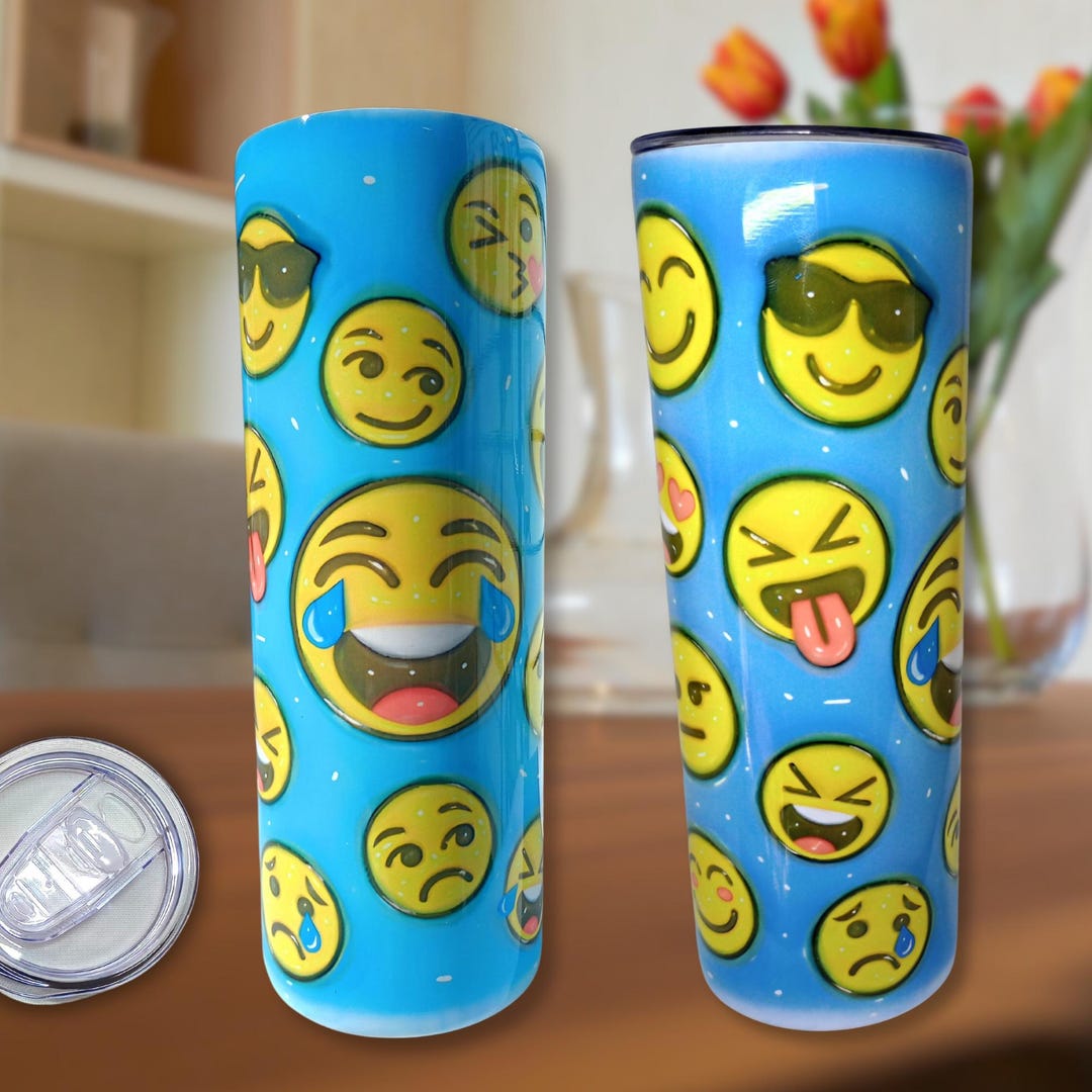 Inflated Puff 3d Style Funny Emojis Design 20 Oz Tumbler Fun Emoji ...