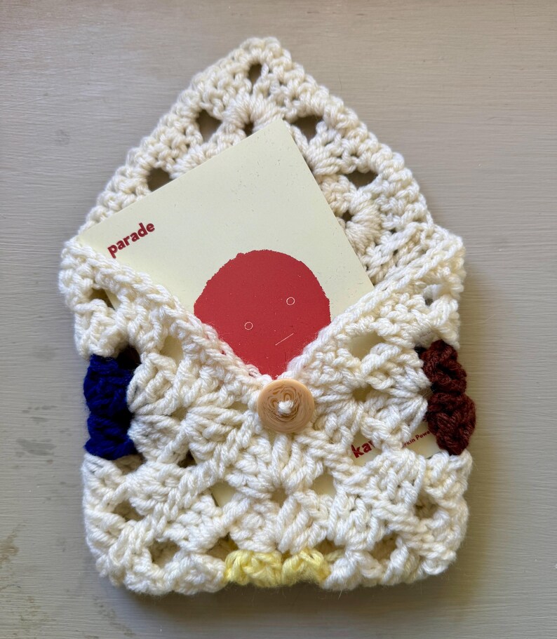 Crochet Granny Square Envelope Pouch | Book Cover | Catch-all Pouch ...