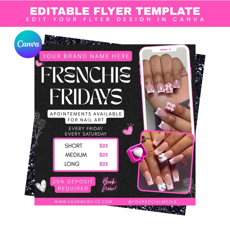 DIY Nail Tech Flyer, Nail Special Deal, Canva Editable (digital ...