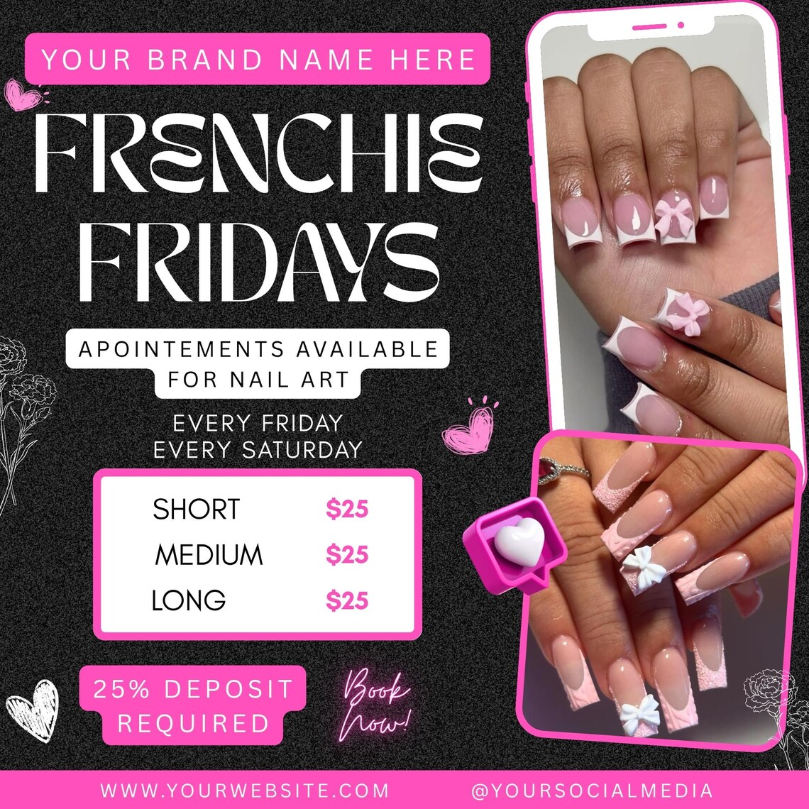 DIY Nail Tech Flyer, Nail Special Deal, Canva Editable (digital ...