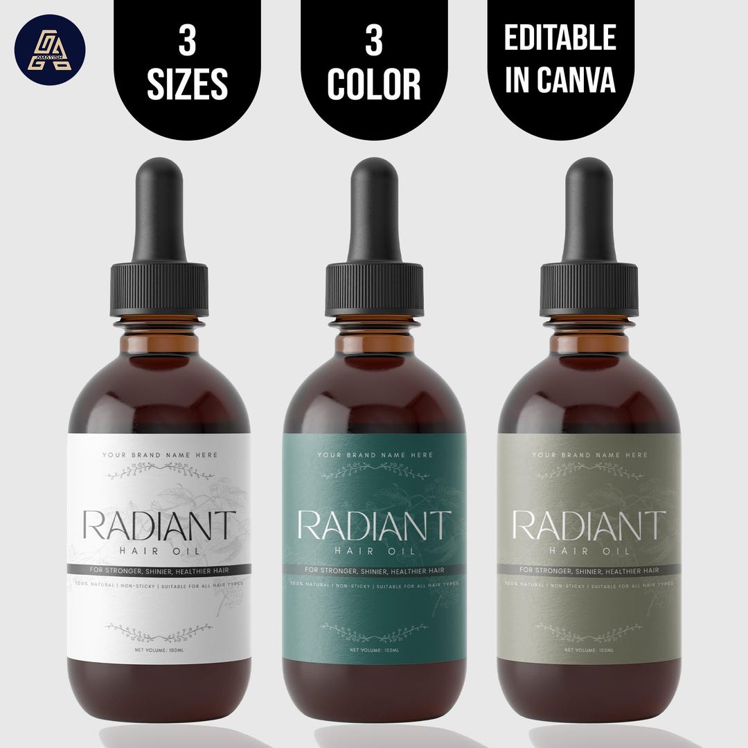 Essential Oil Bottle Label Template, Custom Product Label (canva ...