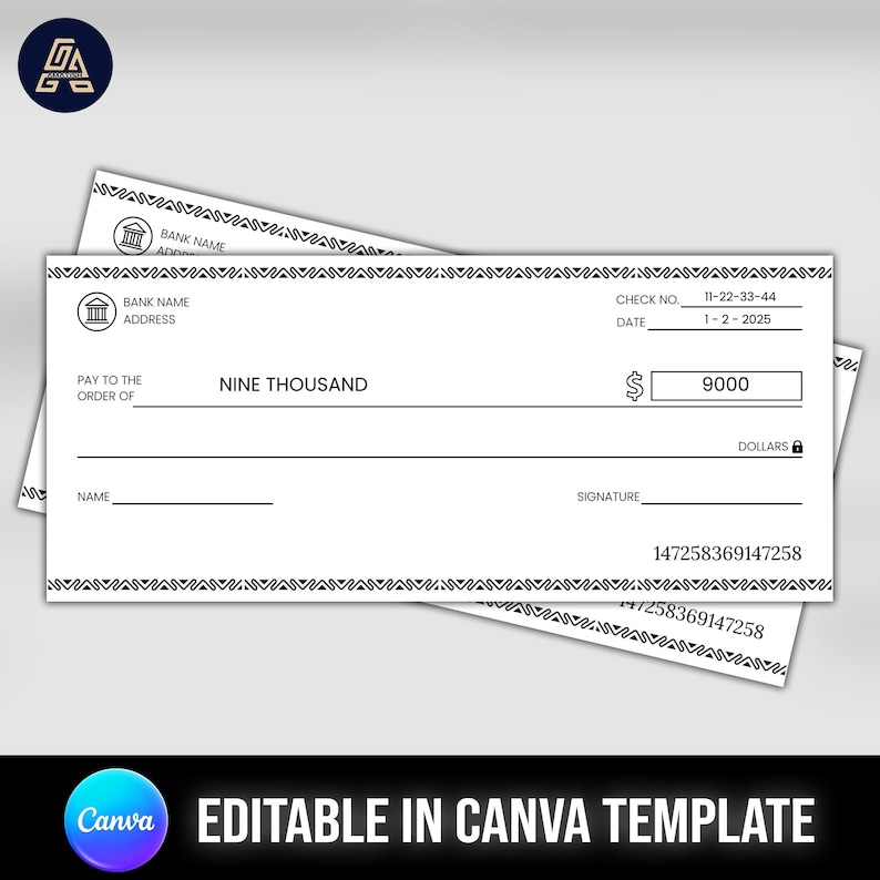 Bank Cheque Template, Bank Check Template, Check Template, Cheque ...