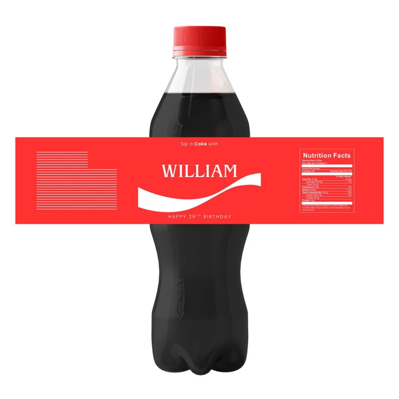 Personalized Coke Bottle Label Template, Custom Birthday (canva ...