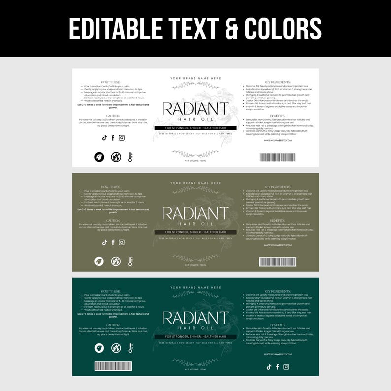 Essential Oil Bottle Label Template, Product Label, Custom Label ...