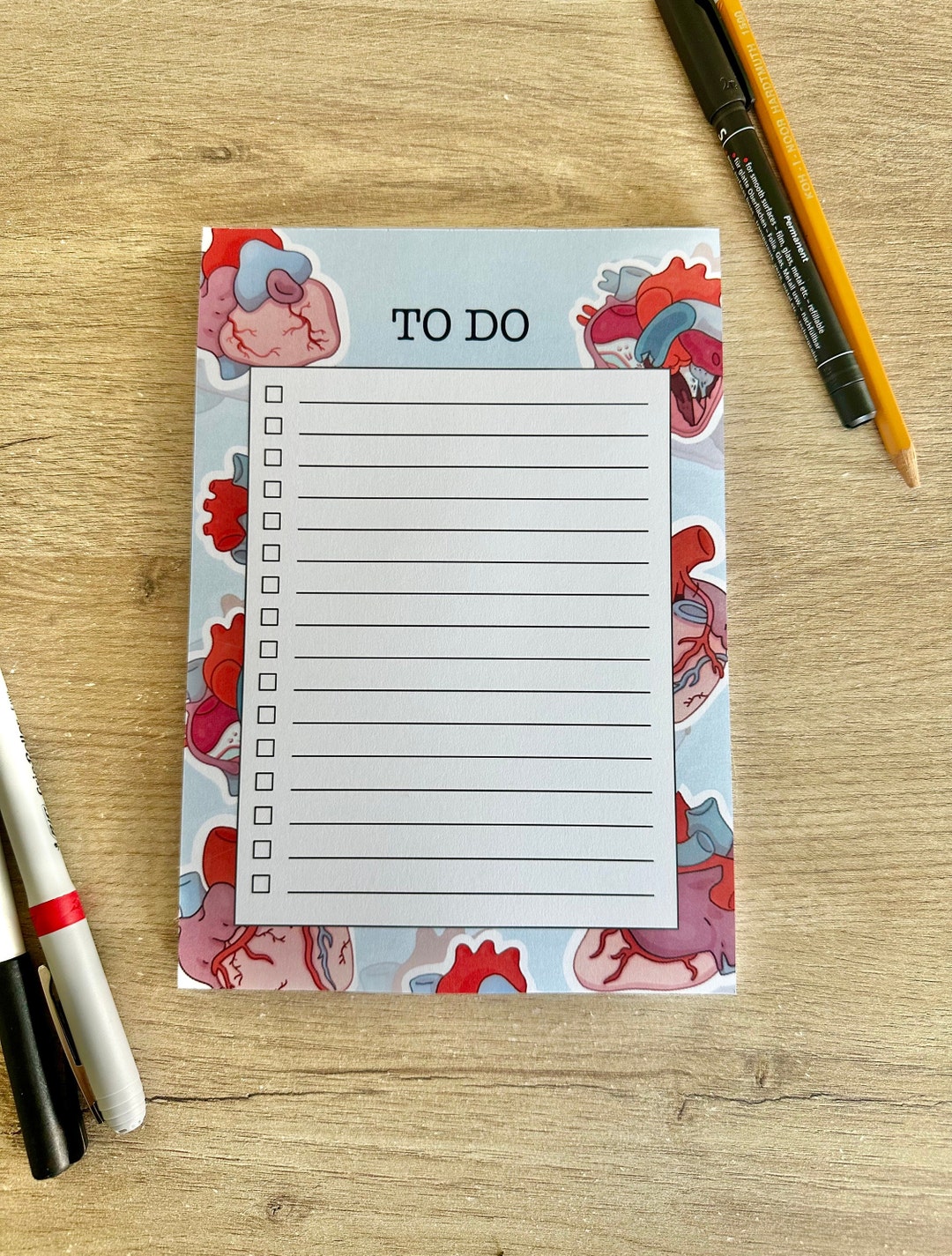 Heart Anatomy To-do List Notepad - Etsy