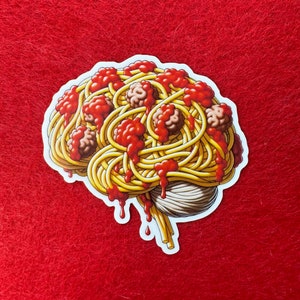 Spaghetti and Meatballs Brain Die Cut Vinyl Sticker - Etsy