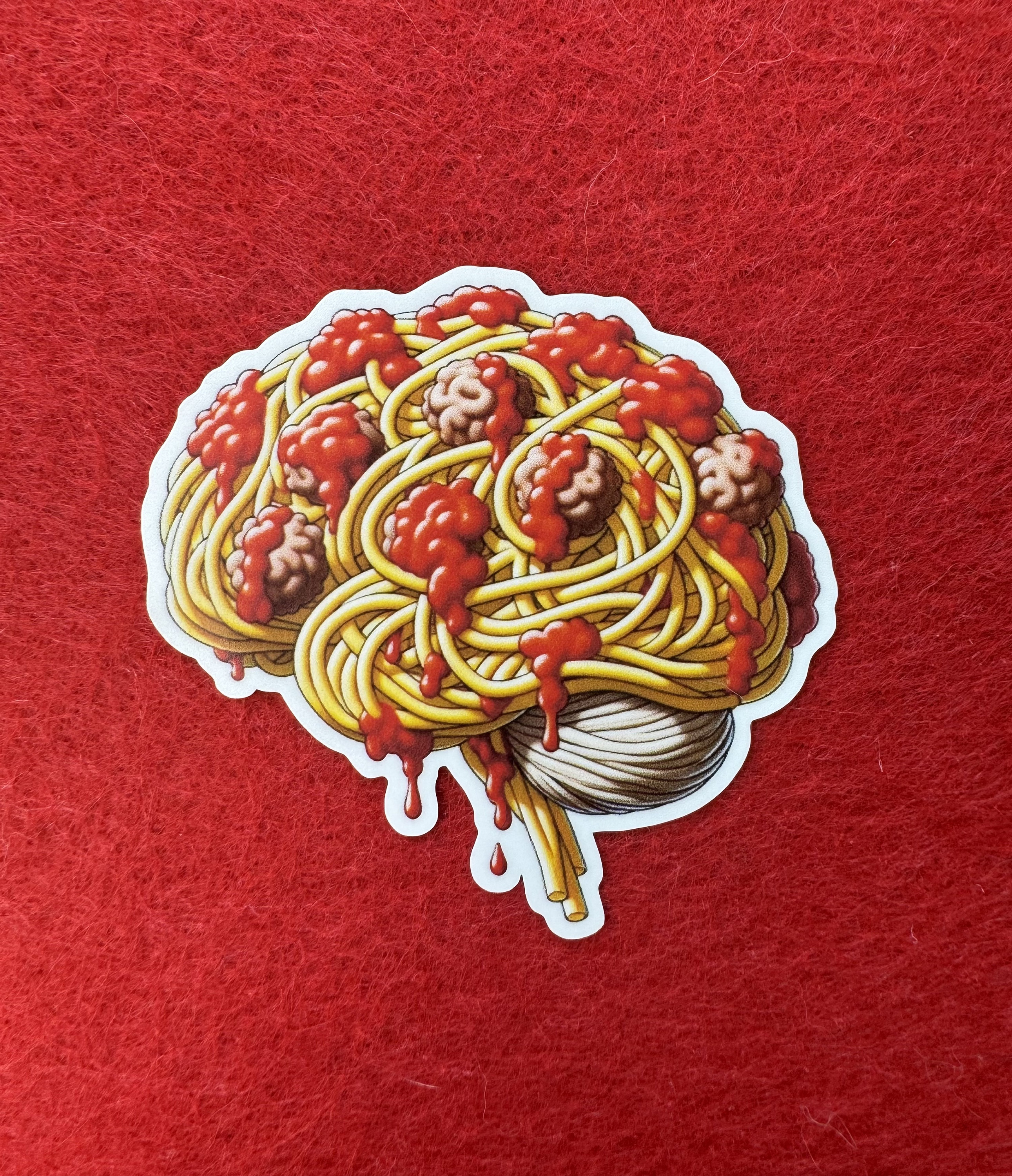 Spaghetti and Meatballs Brain Die Cut Vinyl Sticker - Etsy