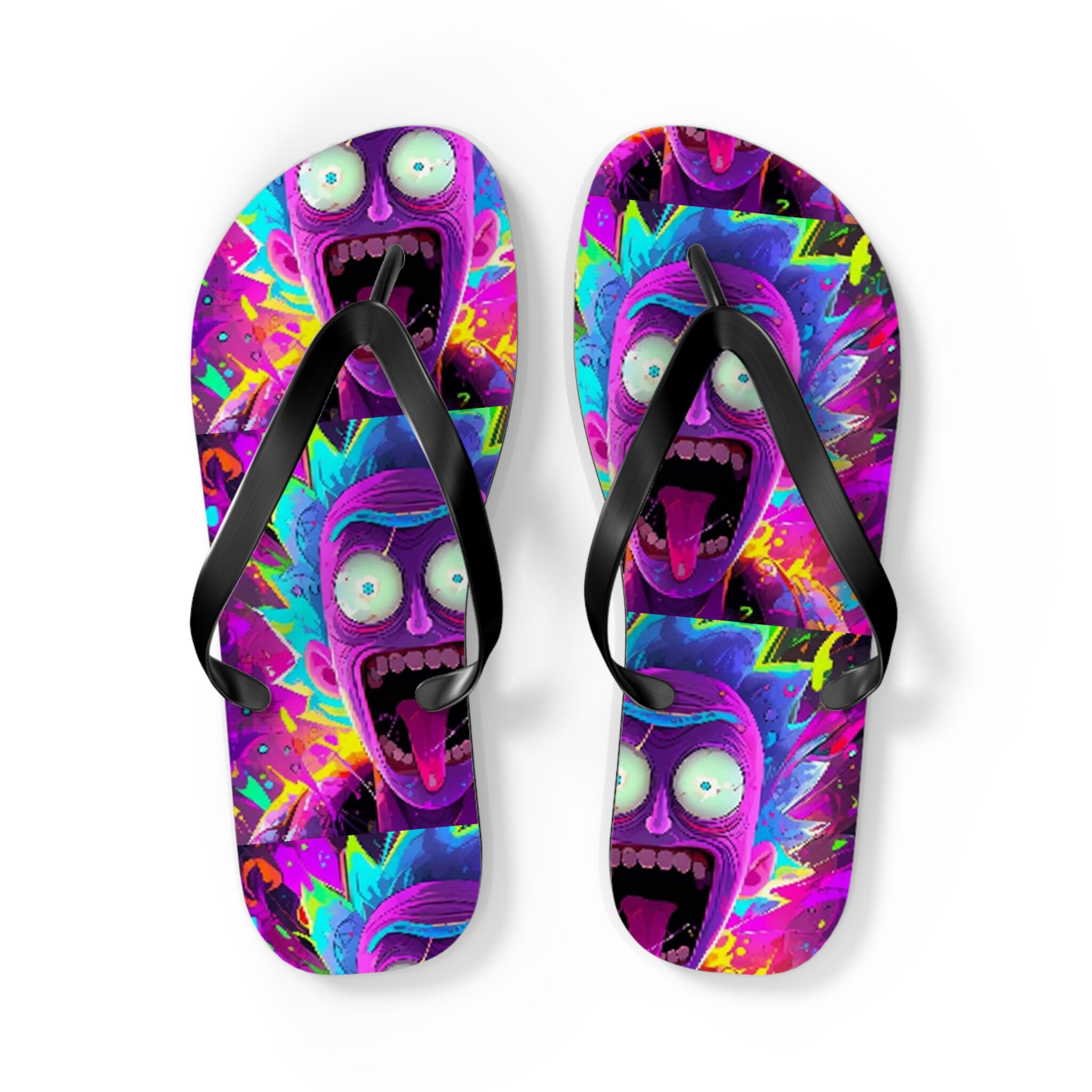 Psychedelic Rick Sanchez Flip Flops - Etsy