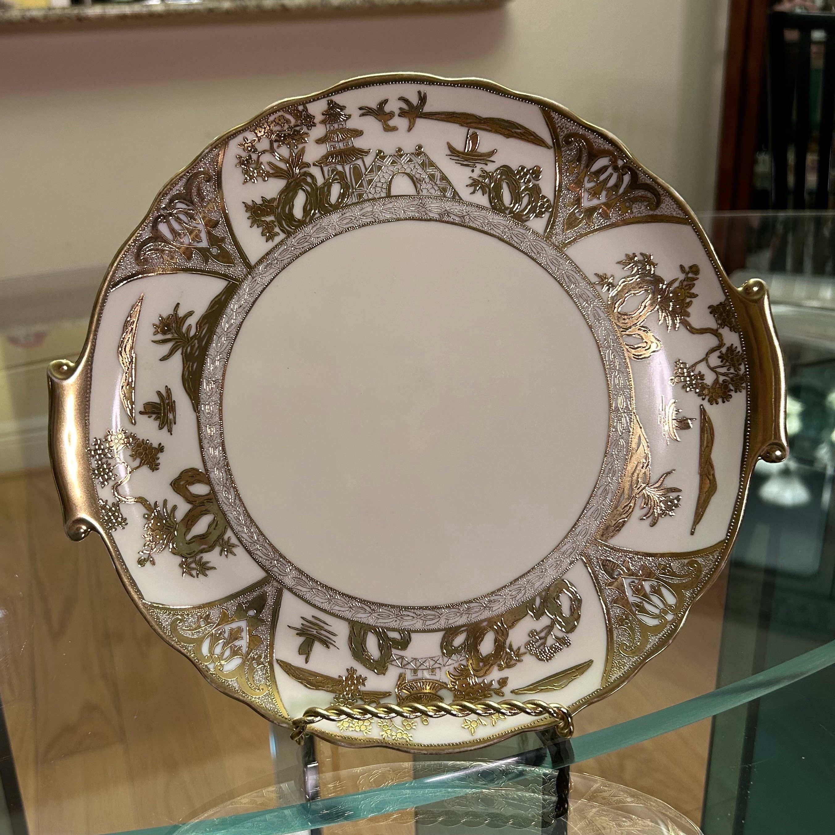 Antique Decorative Plate Noritake White and Gold Decorative Plate ...