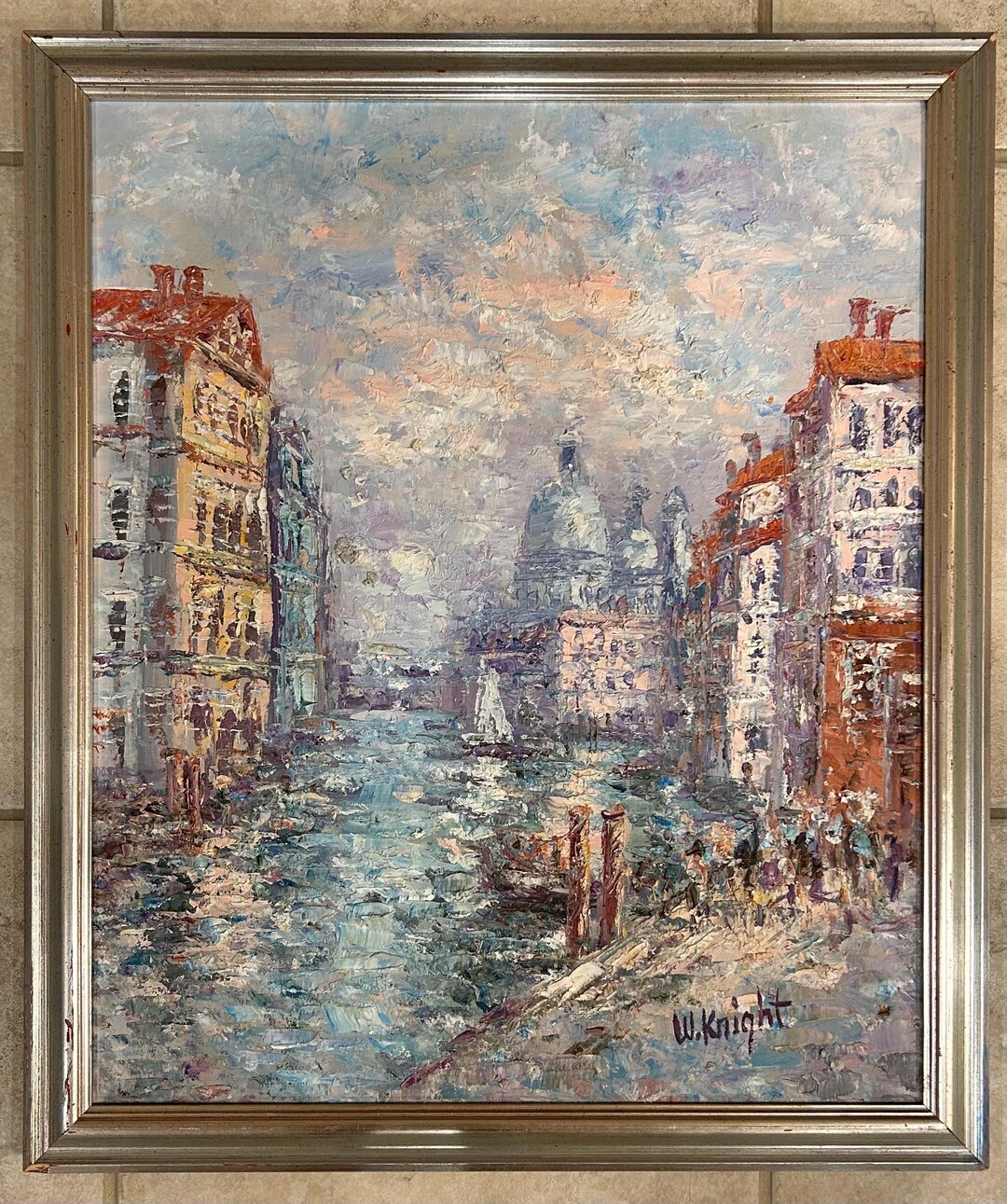 Impressionist Original Oil Painting of Venice Signed W. Knight 23.5 X ...