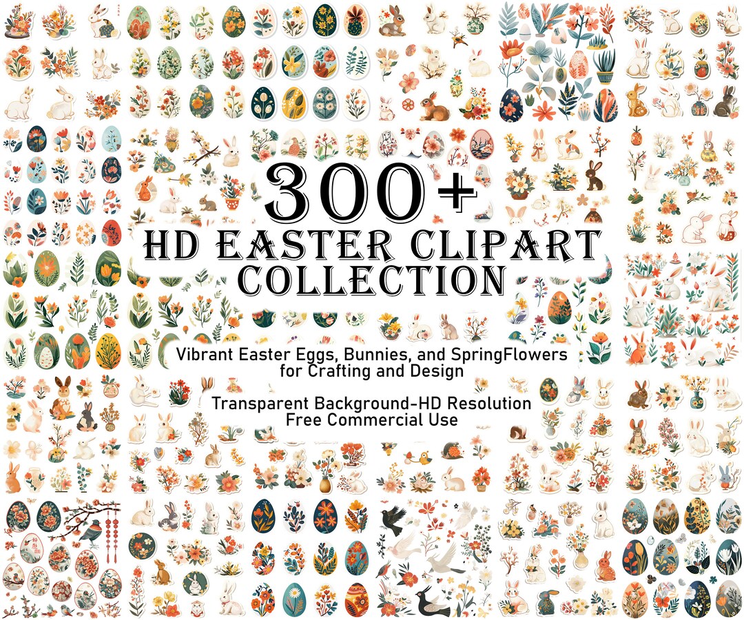 300+ HD Easter Clipart Collection: Vibrant Easter Eggs, Bunnies, and ...