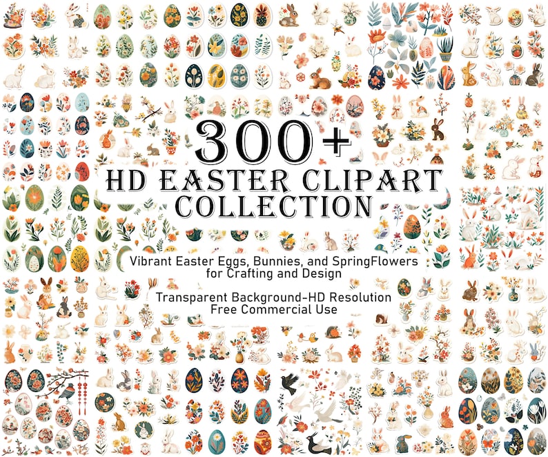 300+ HD Easter Clipart Collection: Vibrant Easter Eggs, Bunnies, and ...