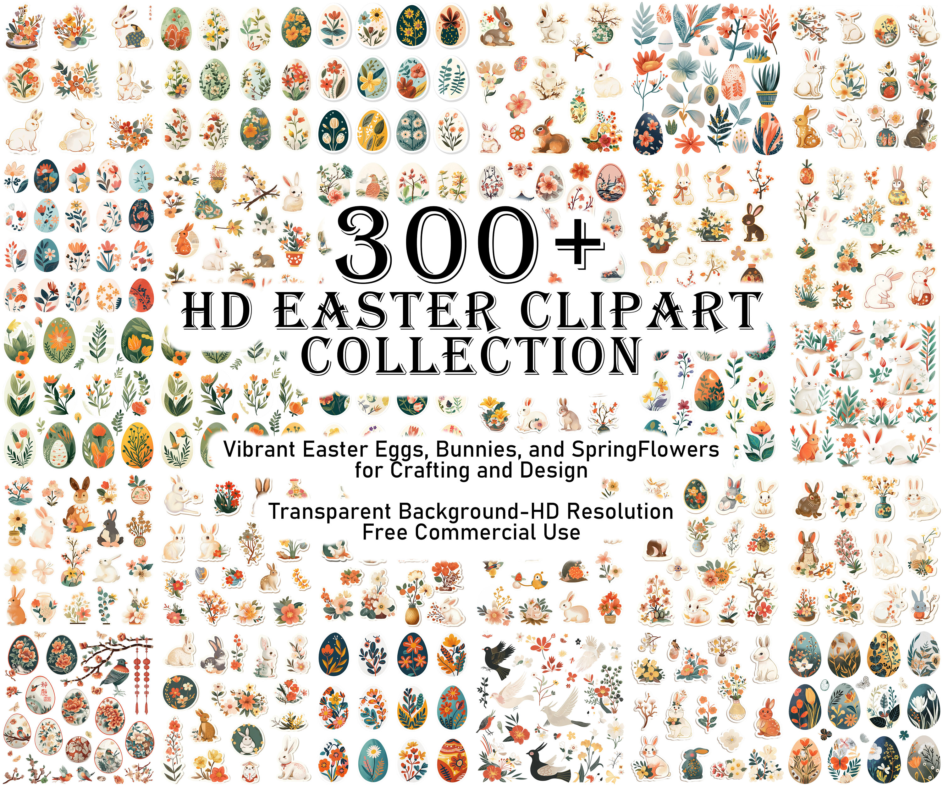 300+ HD Easter Clipart Collection: Vibrant Easter Eggs, Bunnies, and ...