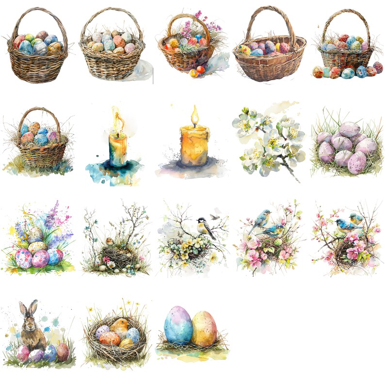 100 HD Easter Clipart Collection: Vibrant Easter Eggs, Bunnies, and ...