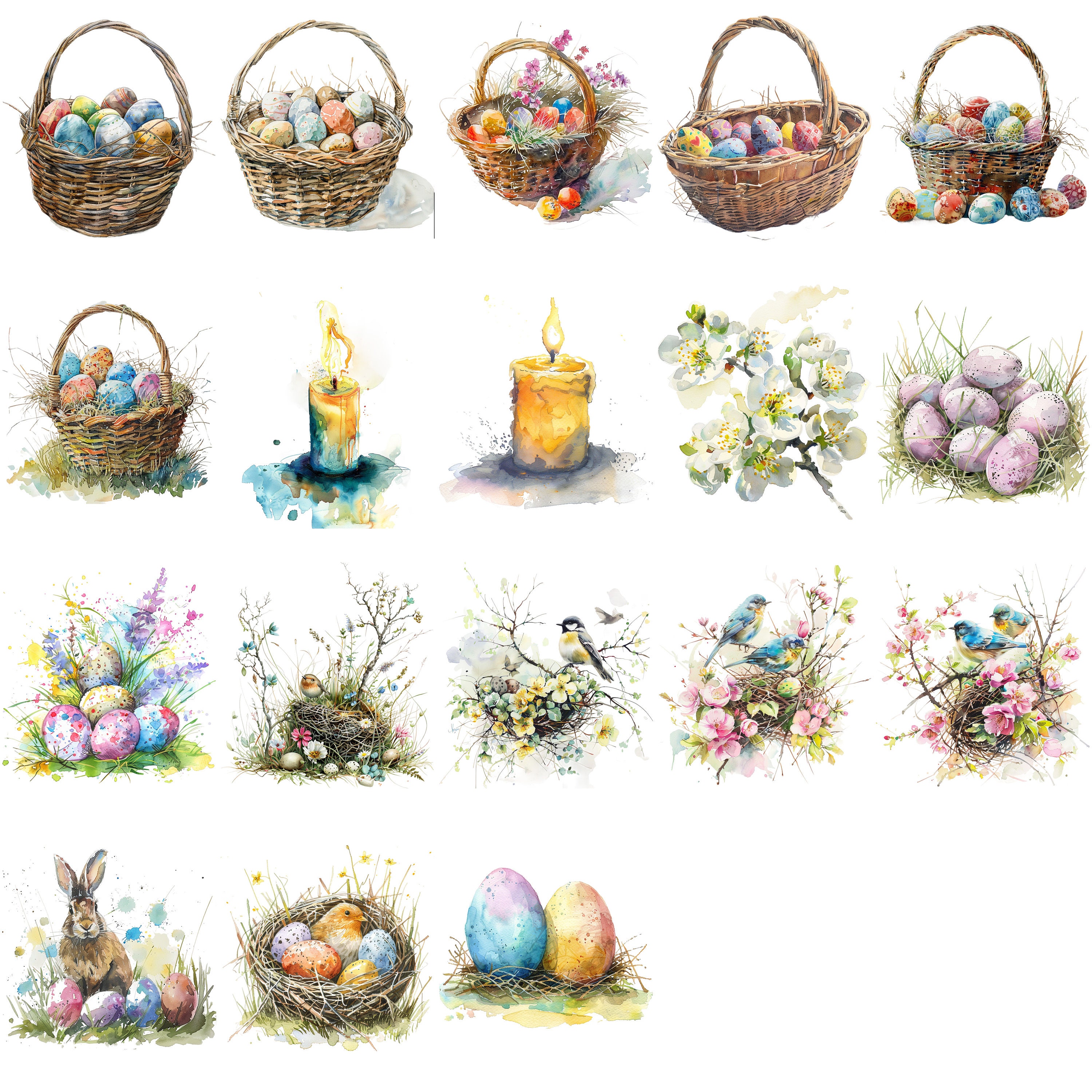 100 HD Easter Clipart Collection: Vibrant Easter Eggs, Bunnies, and ...