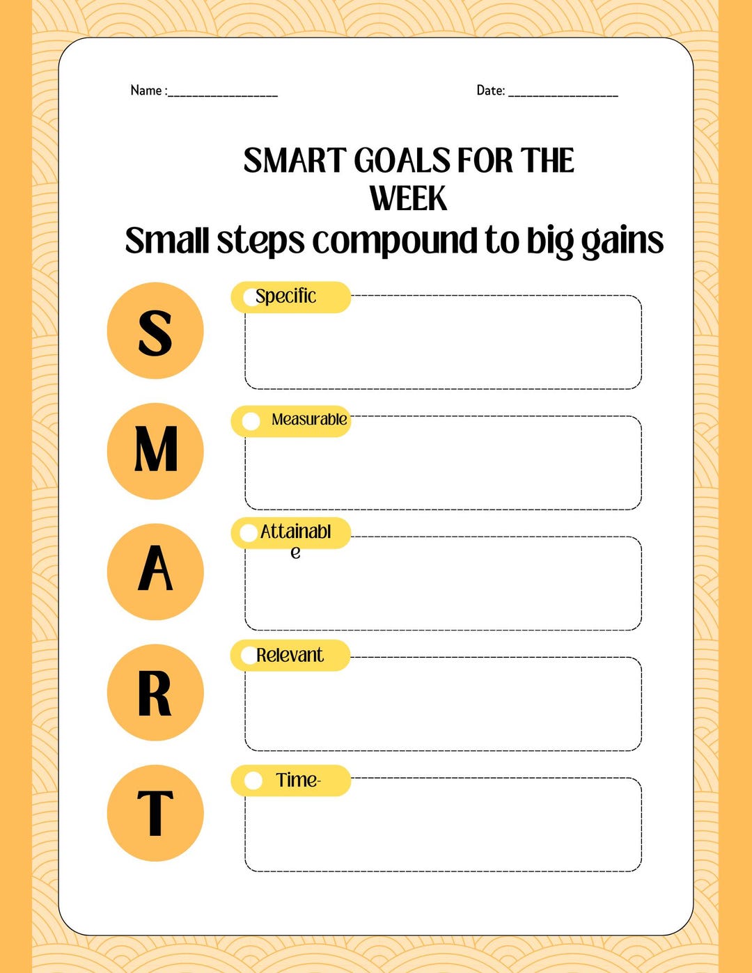 SMART Goals Weekly Tracking Sheet for Teachers - Etsy
