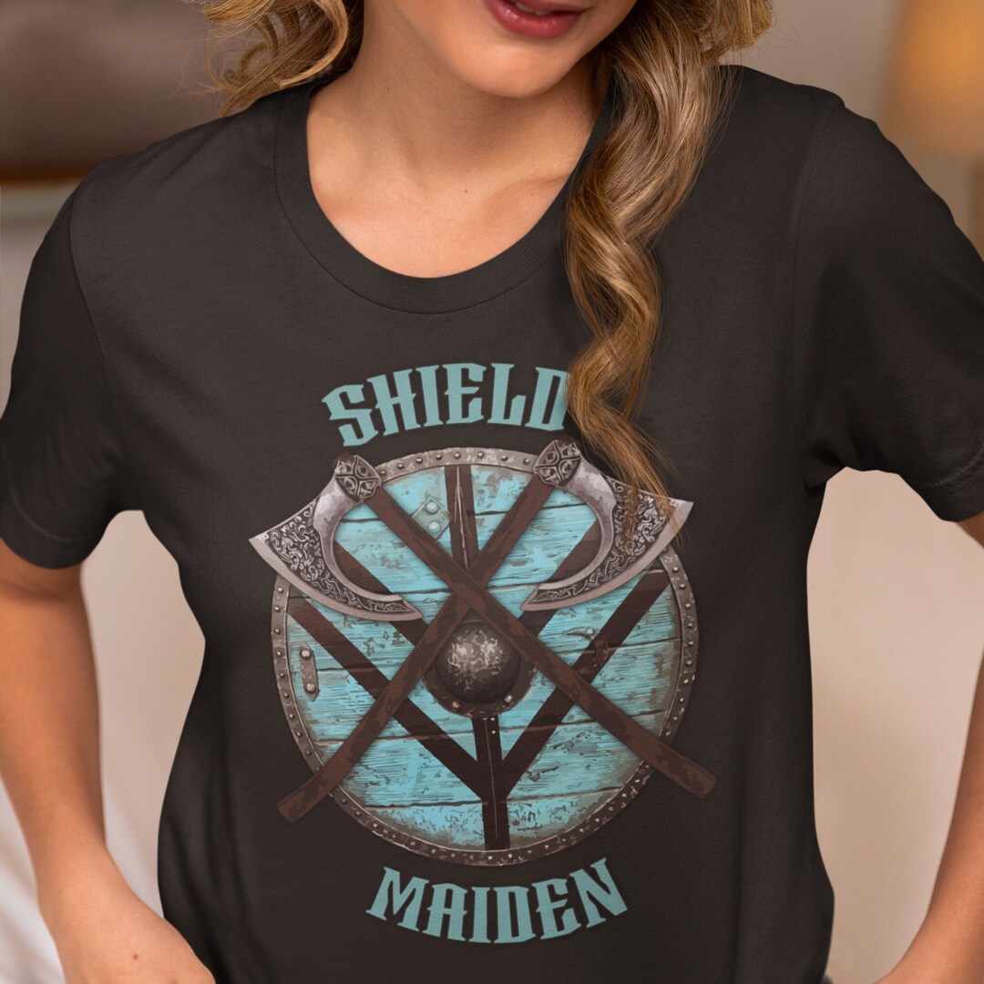 Viking Shield Maiden T-shirt, Norse Warrior Shirt for Women, Nordic ...