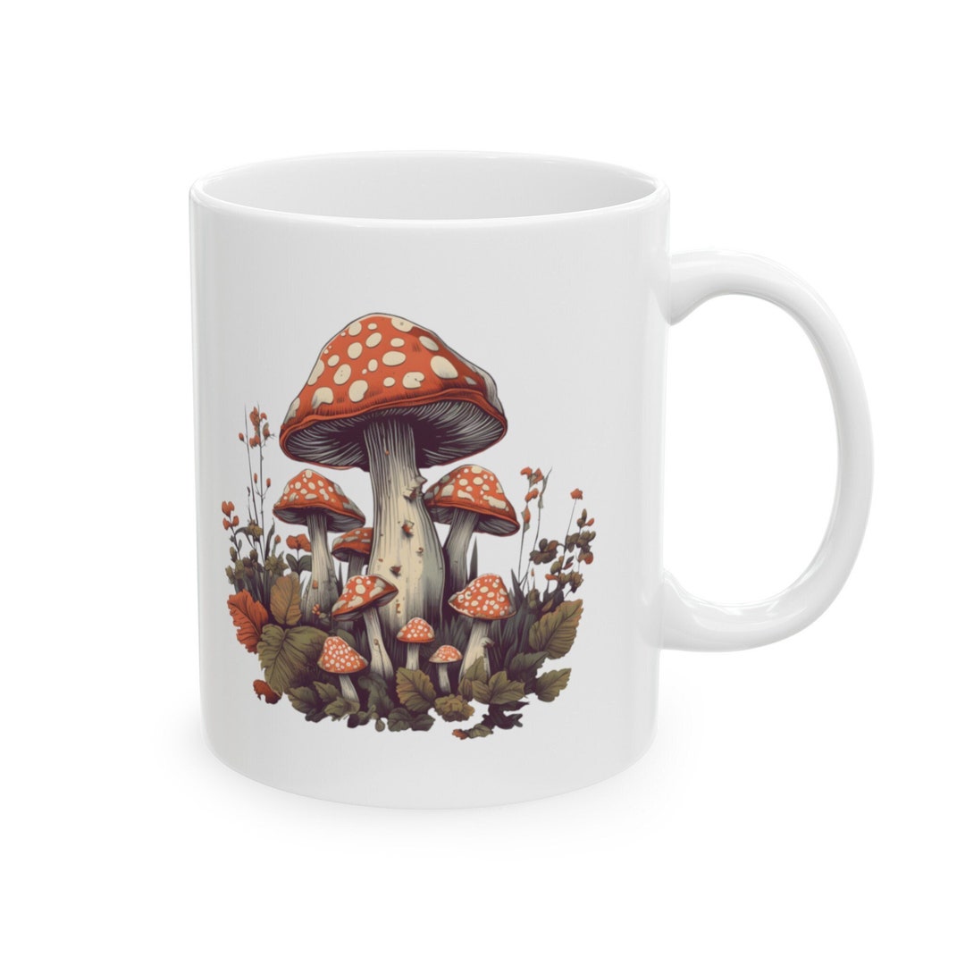 Spotted Mushroom Coffee Mug: Whimsical Ceramic Tea Cup (11oz) - Etsy