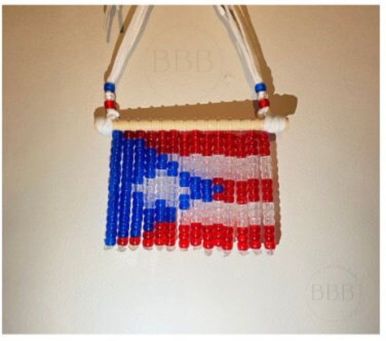 Beaded Suncatcher, Puerto Rico Flag, Car Accessories, Home Decor, Gift ...