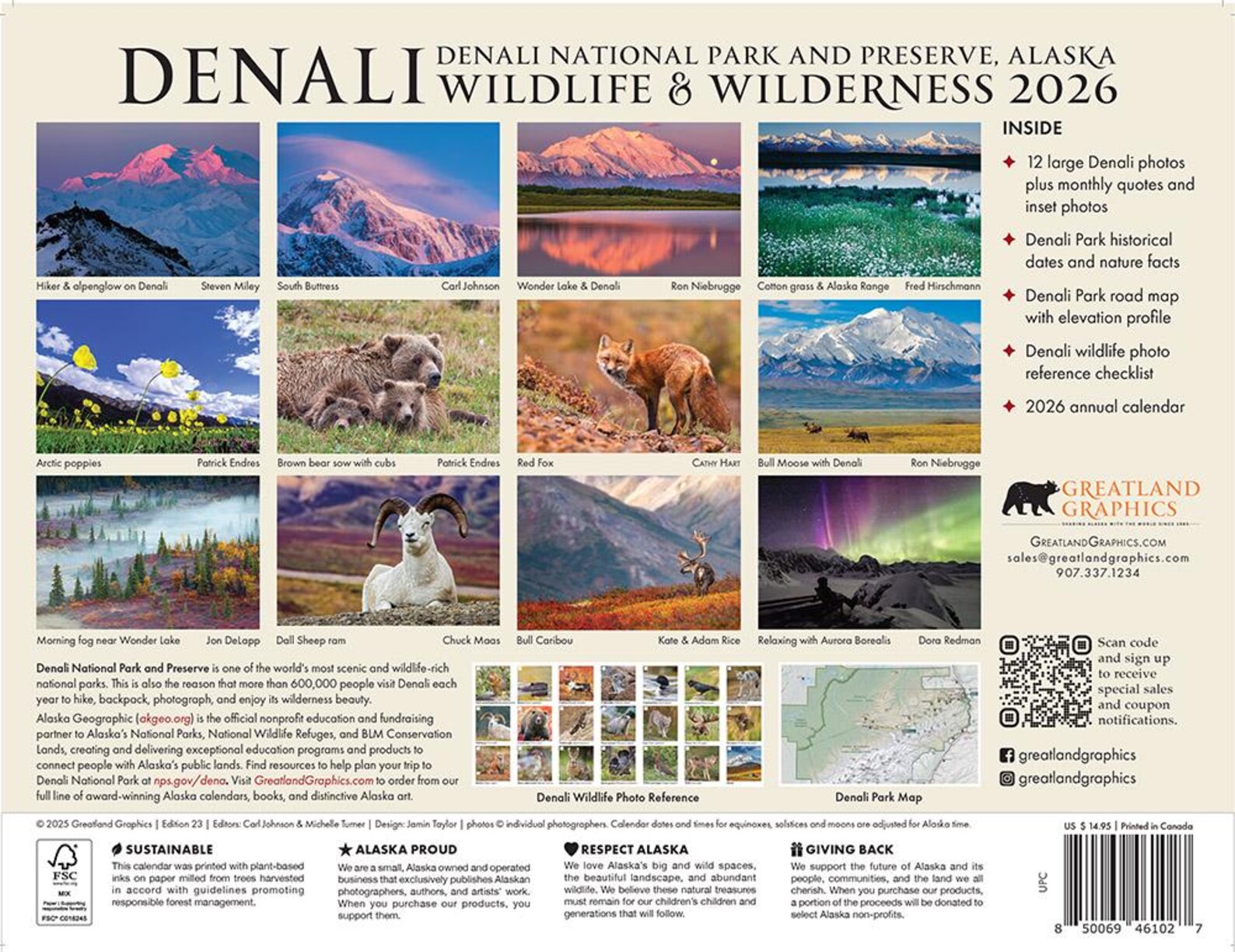 2026 Denali Wildlife & Wilderness Wall Calendar - Etsy