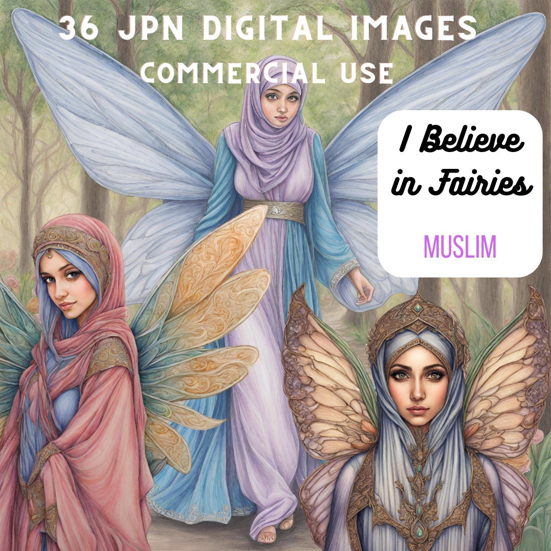 Muslim Fairies Commercial Clipart PNG - Etsy