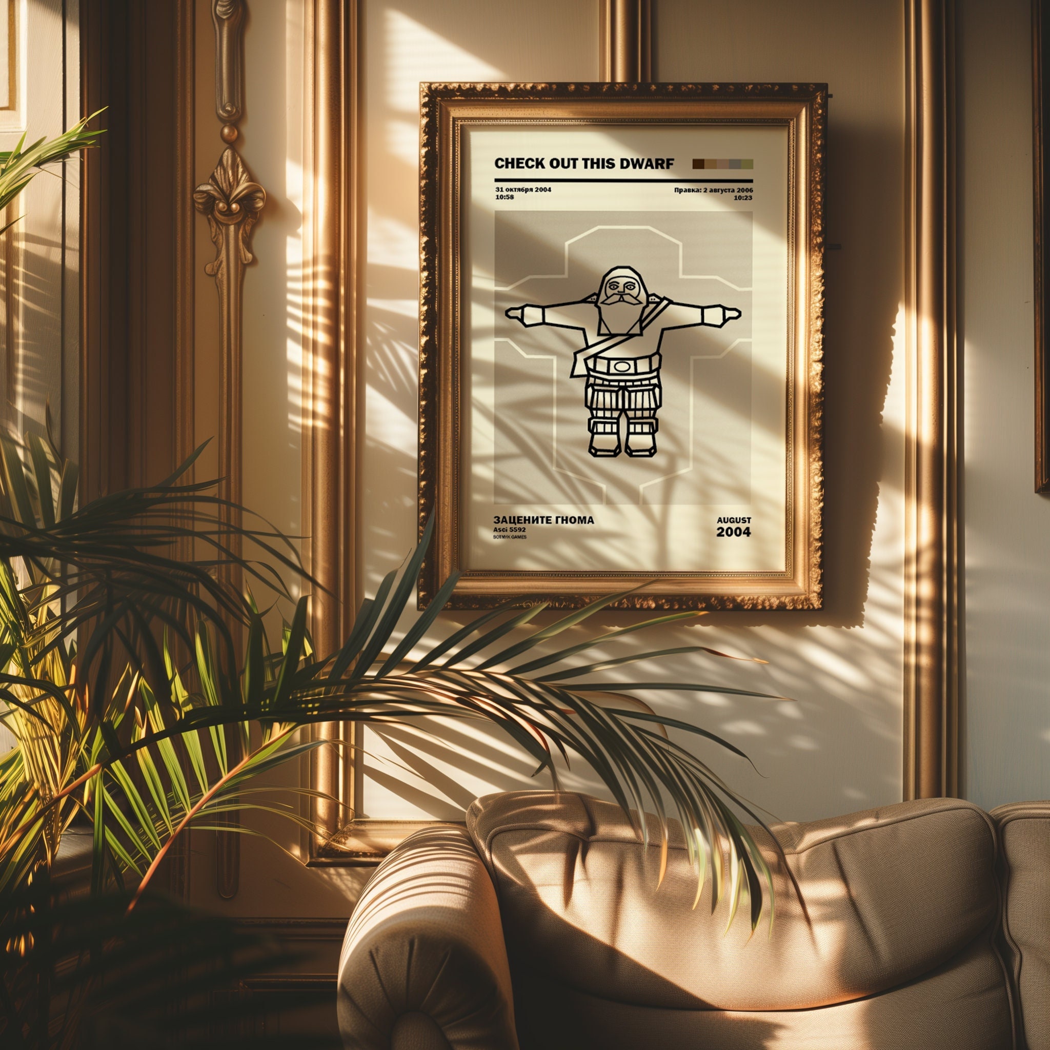 Bauhaus Dwarf, T-posing Dwarf, D&D Meme Art, Fantasy Poster, Digital ...