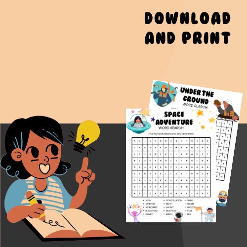25 Printable Word Search Puzzles for Kids and Adults Instant Download ...