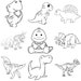 100 Dinosaurs Coloring Pages for Kids Printable Instant Download Cute ...