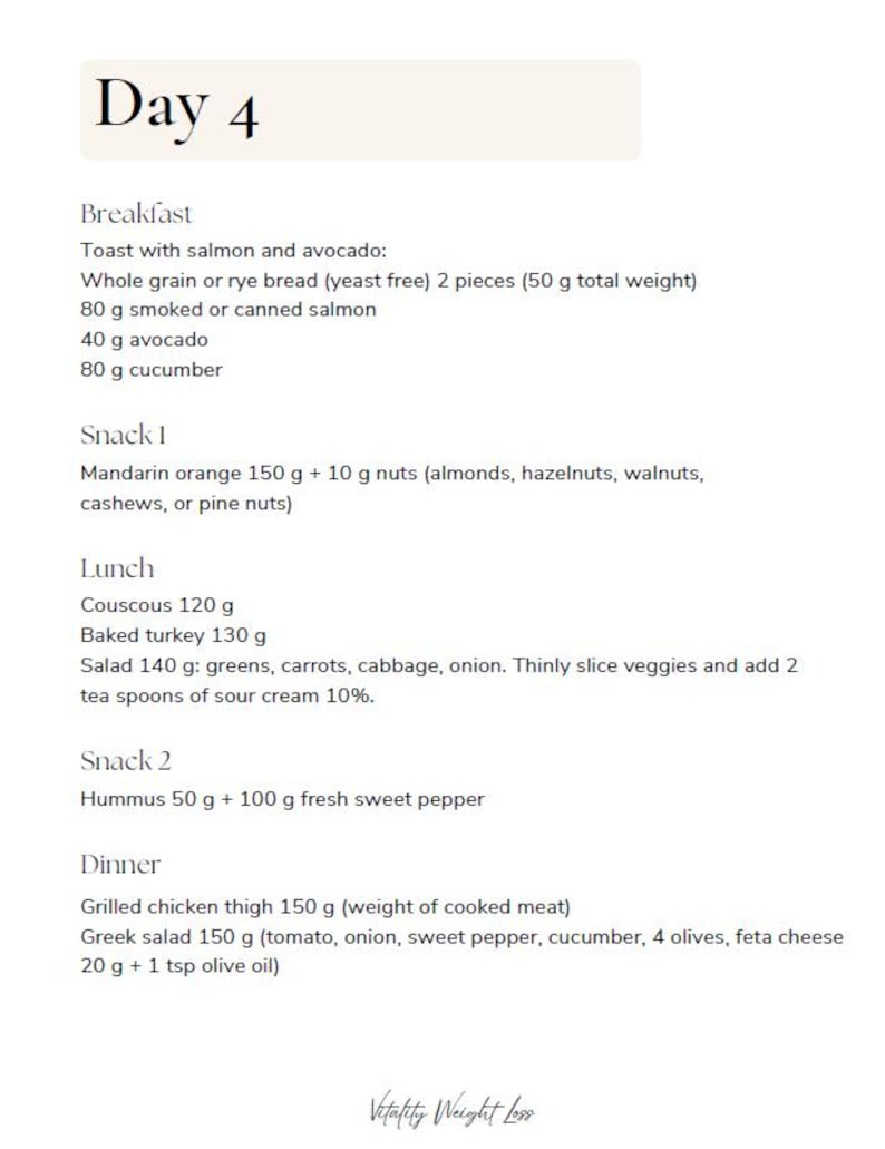 Balanced Weight Loss Meal Plan - 8 Week Program | Lose 10 Lb in 1 Month ...